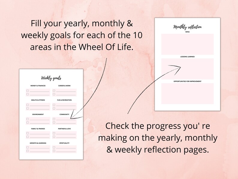 Wheel of Life Self Care Worksheet Productivity Booster for Work-life ...