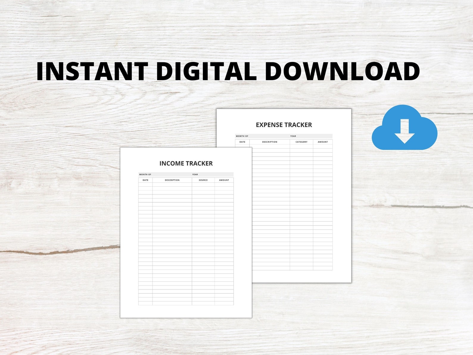 Income Tracker, Expense Tracker, Finance Tracker Set, Income Printable ...