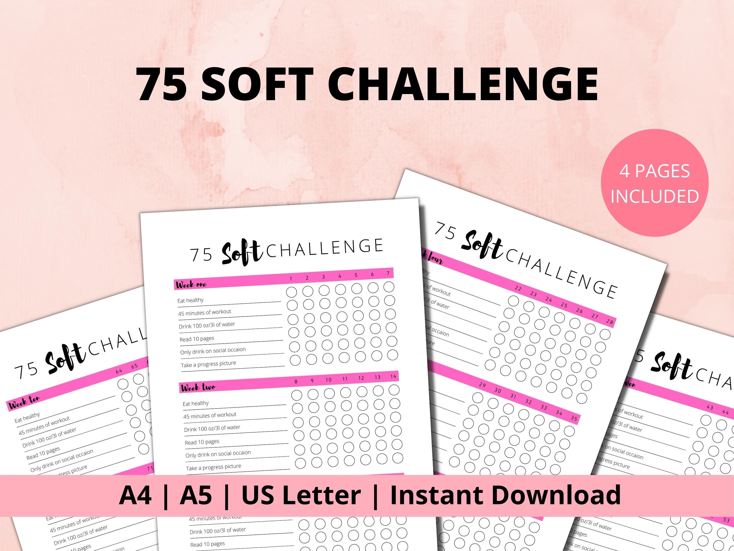 75 Soft Challenge Habit Tracker Fitness Health & Weigh - Etsy