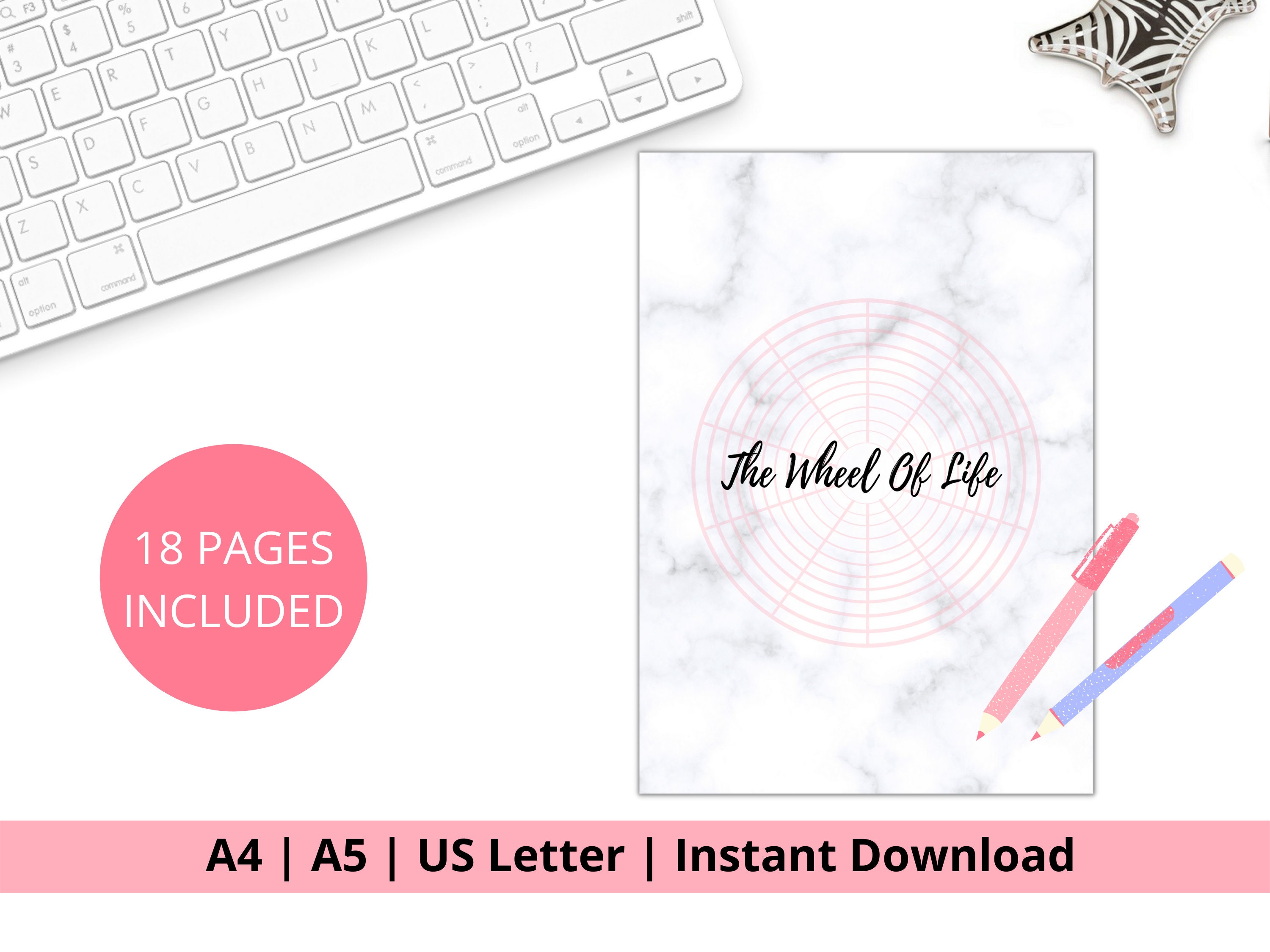 Wheel of Life Self Care Worksheet Productivity Booster for Work-life ...