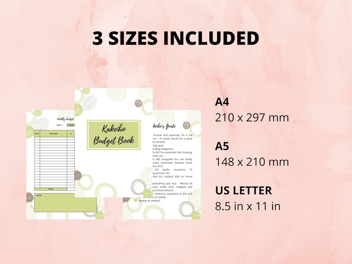 Method Kakeibo Budget Planner. Minimalist Simple Undated Template ...