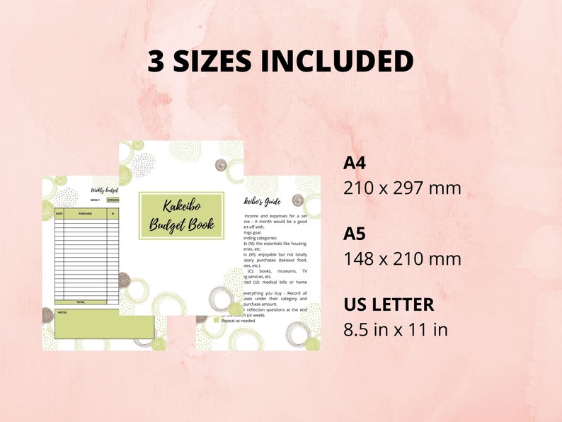 Method Kakeibo Budget Planner. Minimalist Simple Undated Template ...
