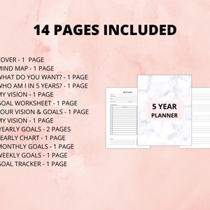 5 Year Planner Printable Workbook - Goal Planner for Productivity ...