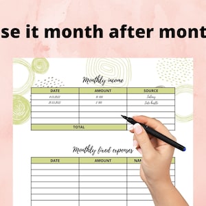 Method Kakeibo Budget Planner. Minimalist Simple Undated Template ...