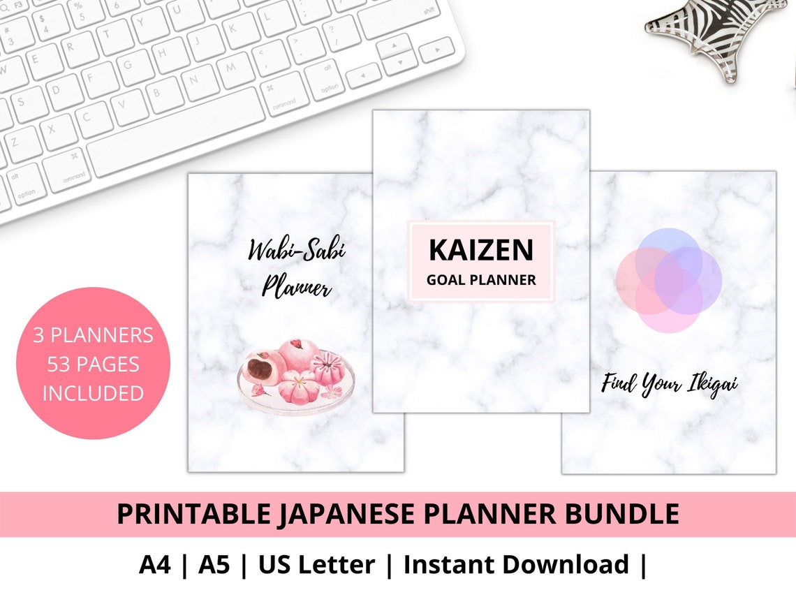 Printable Japanese Planner Bundle Find Your Ikigai Planner, Kaizen Goal ...