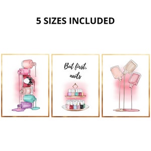 But First, Nails - Nail Salon Wall Art. Printable Wall Art Set of 3 ...