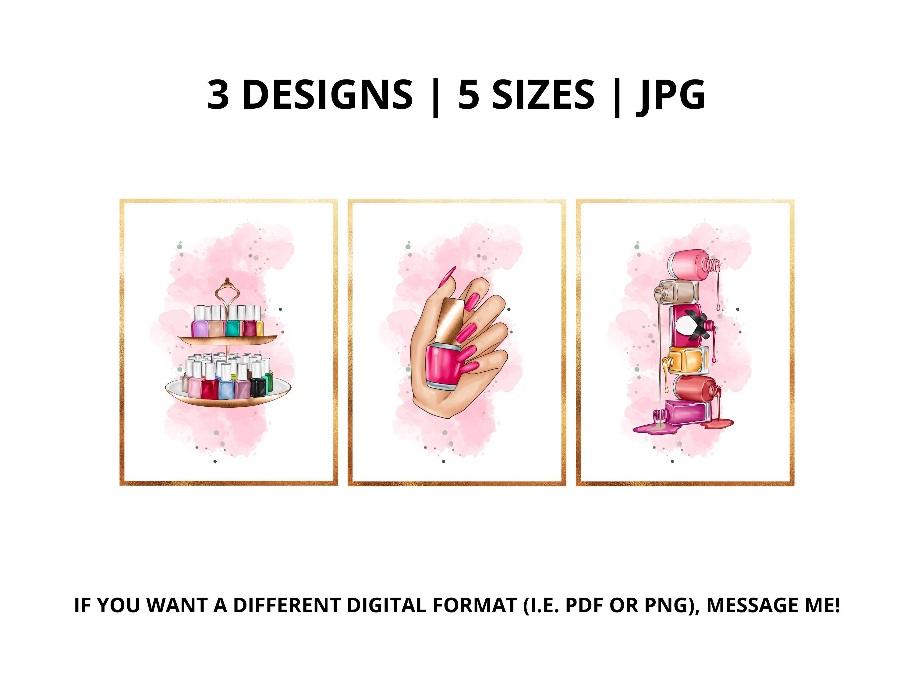 Nail Salon Wall Art. Printable Wall Art Set of 3. Nail Salon Decor ...