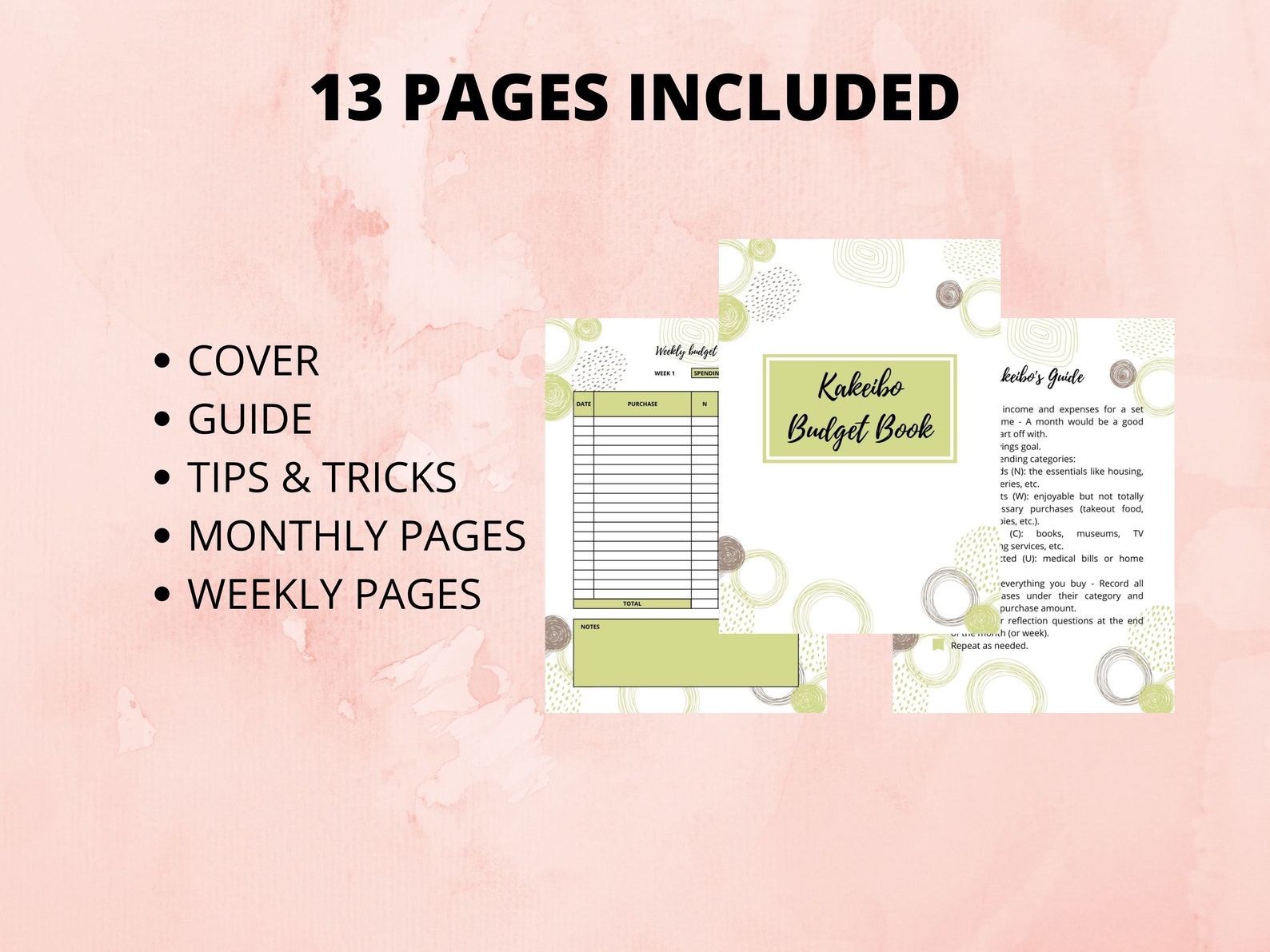 Method Kakeibo Budget Planner. Minimalist Simple Undated Template ...