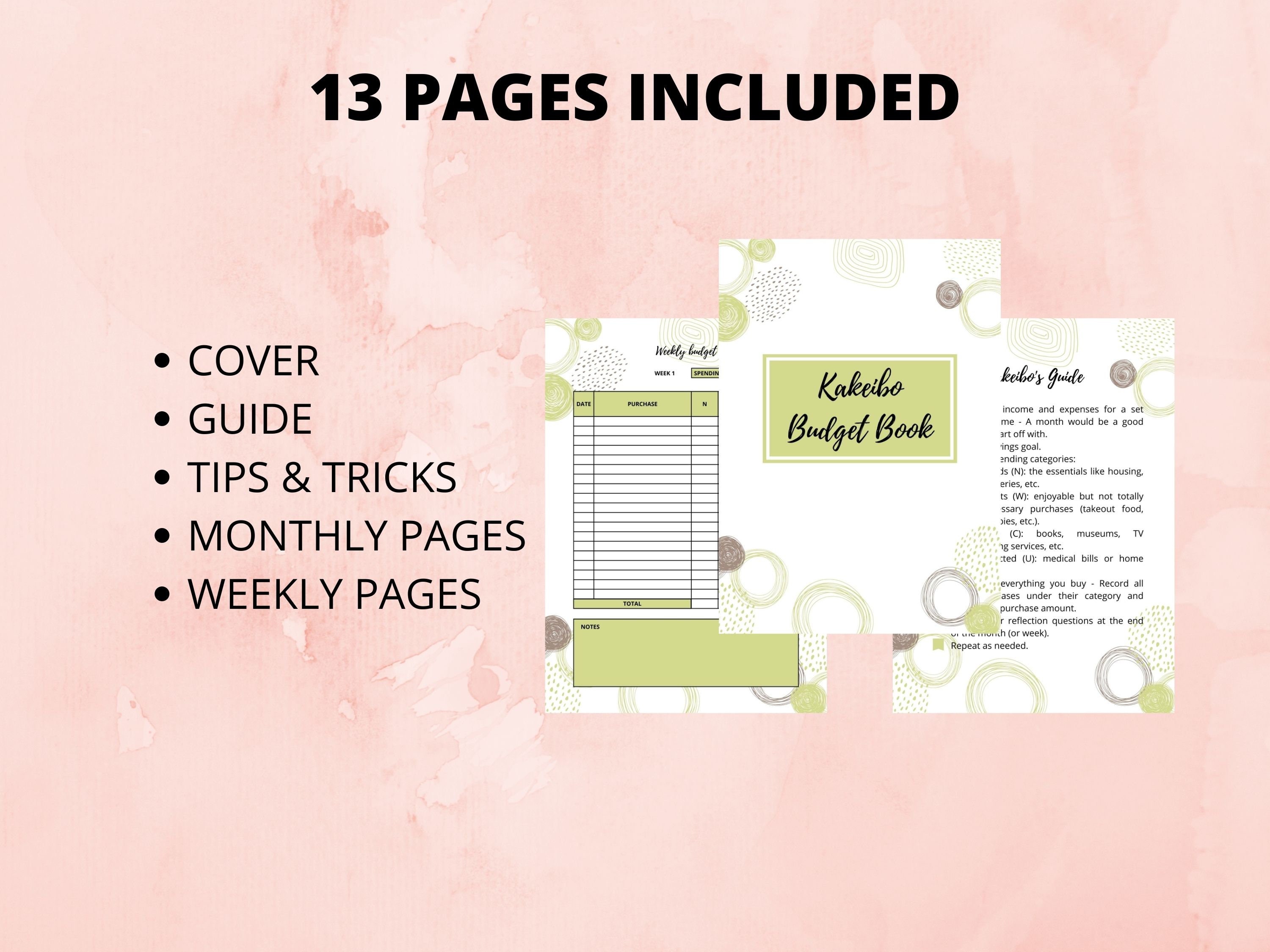 Method Kakeibo Budget Planner. Minimalist Simple Undated Template ...