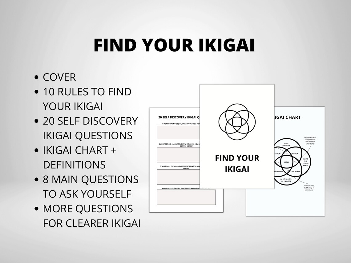 Japanese Planner Bundle Minimalist Printable, Find Your Ikigai, Kaizen ...