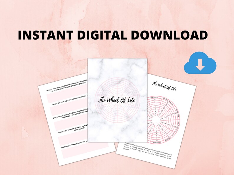 Wheel of Life Self Care Worksheet Productivity Booster for | Etsy