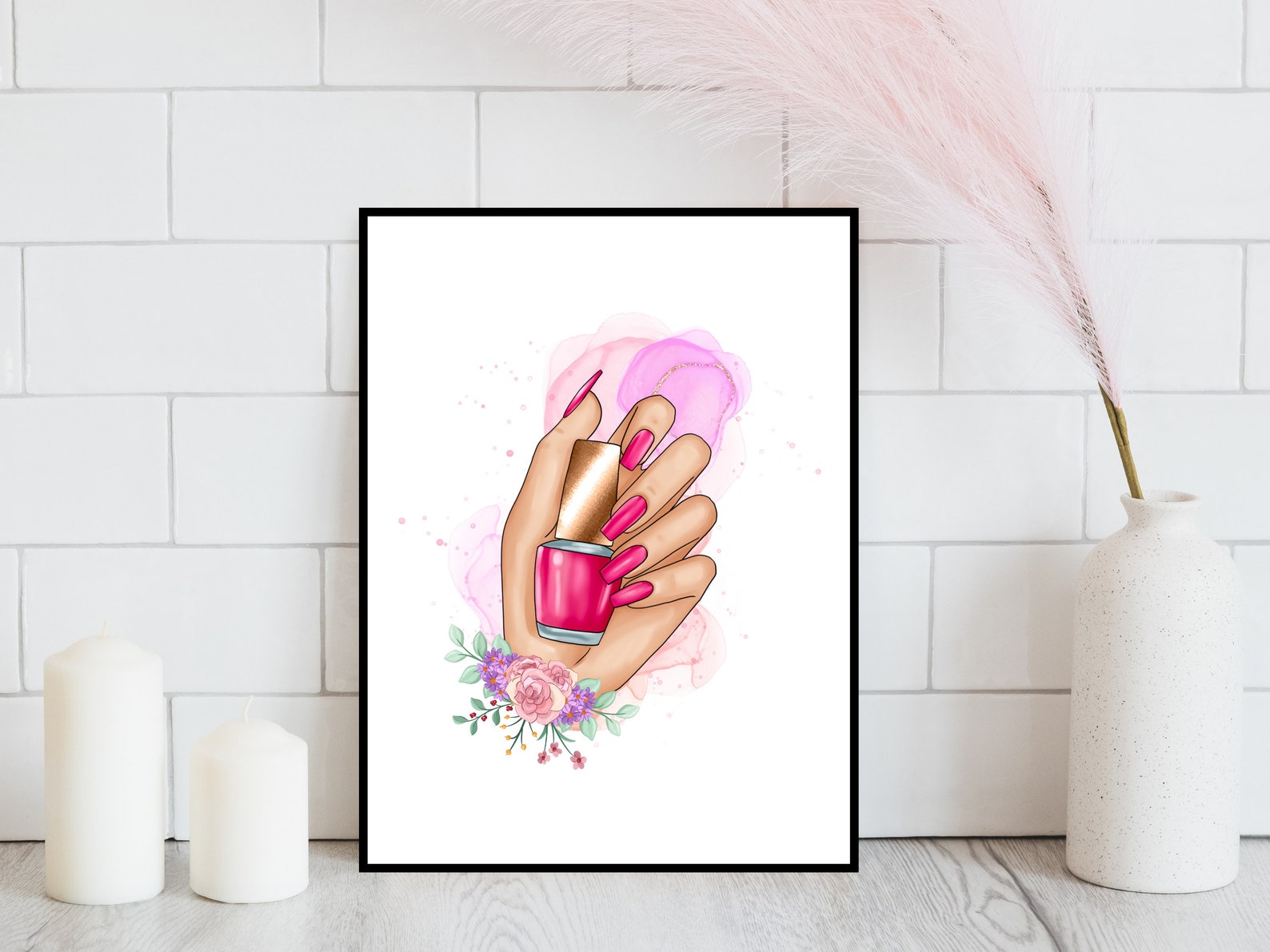 Set of 3 Nail Salon Wall Art, Nail Tech Gift, Nail Room Decor, Beauty ...