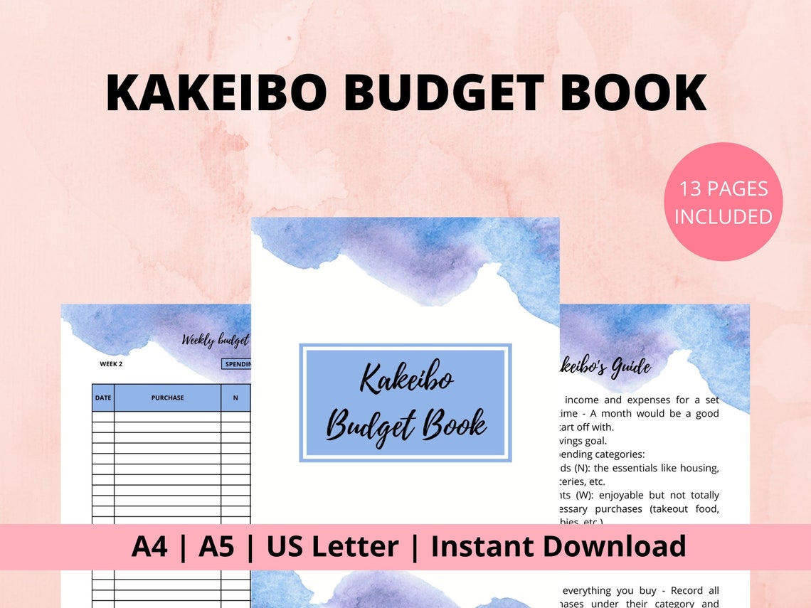 Kakeibo Budget Planner Book. Simple Undated Template Printable PDF A4 ...