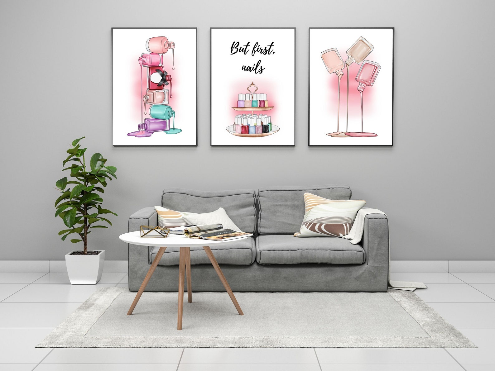 But First, Nails - Nail Salon Wall Art. Printable Wall Art Set of 3 ...
