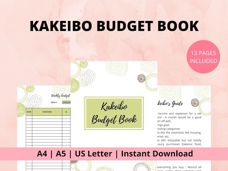 Method Kakeibo Budget Planner. Minimalist Simple Undated Template ...