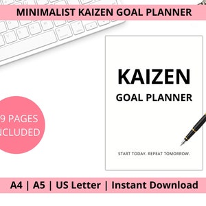 Minimalist Kaizen Goal Planner Japanese Planner for Productivity and ...