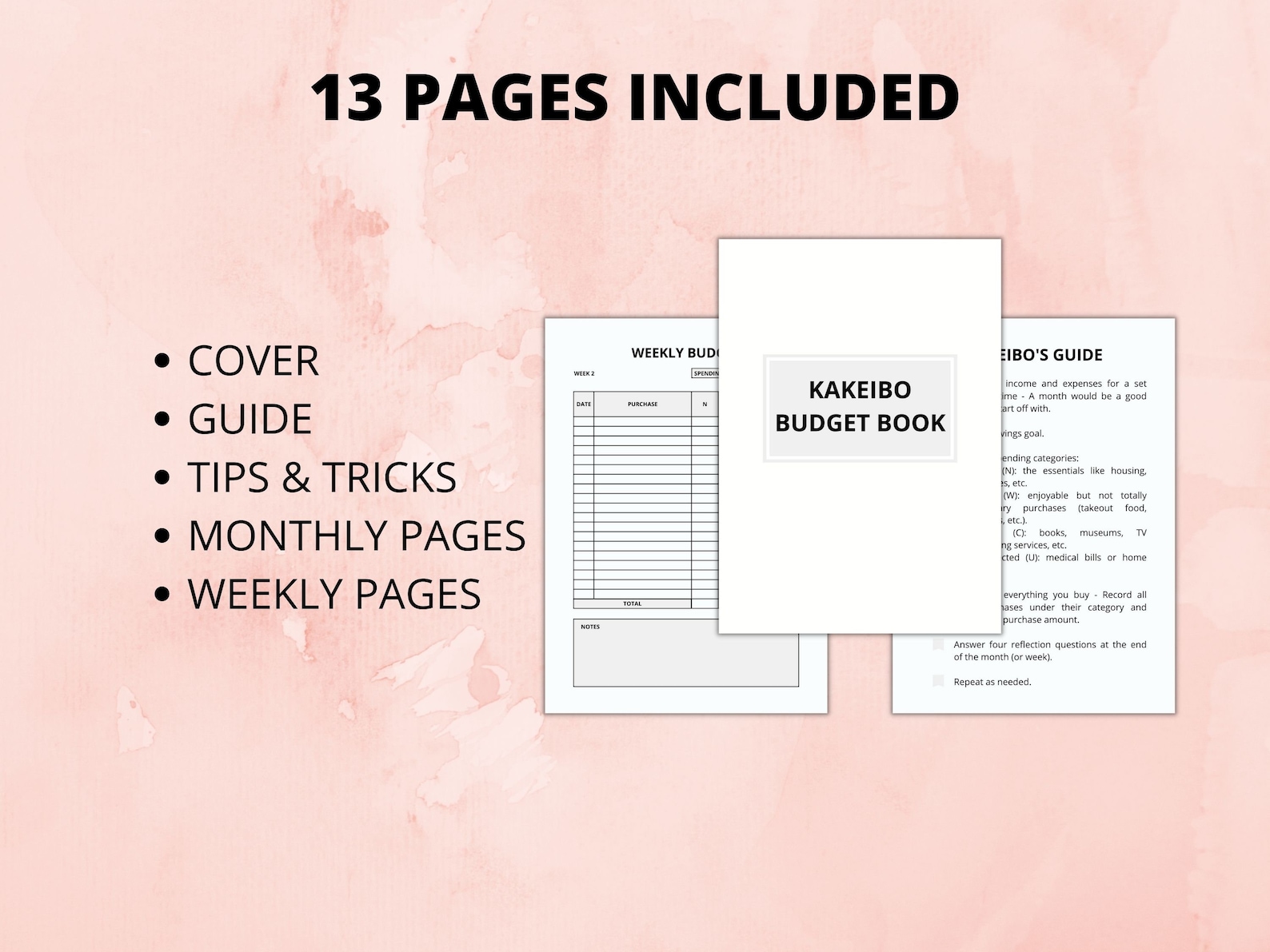Minimalist Kakeibo Budget Book. Simple Undated Template - Printable PDF ...