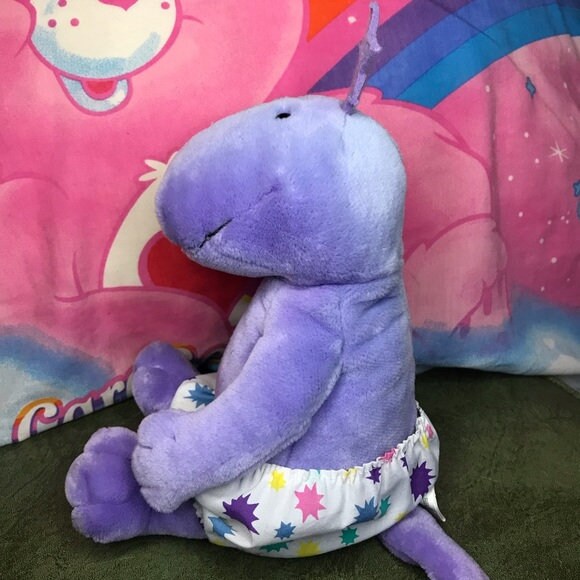 希少なZWIBBLE DIBBLE GUND恐竜スターベビーぬいぐるみおむつ付き12インチ紫地球の誕生日プロジェクト - Etsy 日本