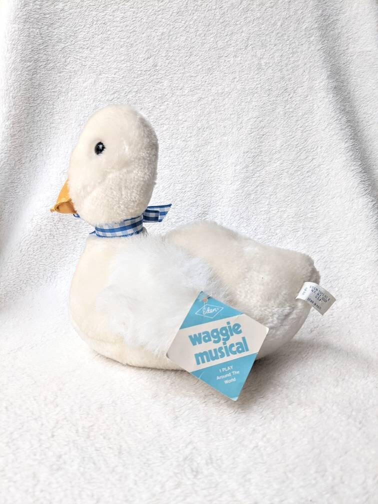 Vintage Eden Toys Waggie Musical Wind-up Plush Duck With - Etsy