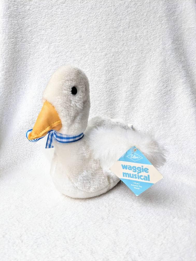 Vintage Eden Toys Waggie Musical Wind-up Plush Duck With - Etsy