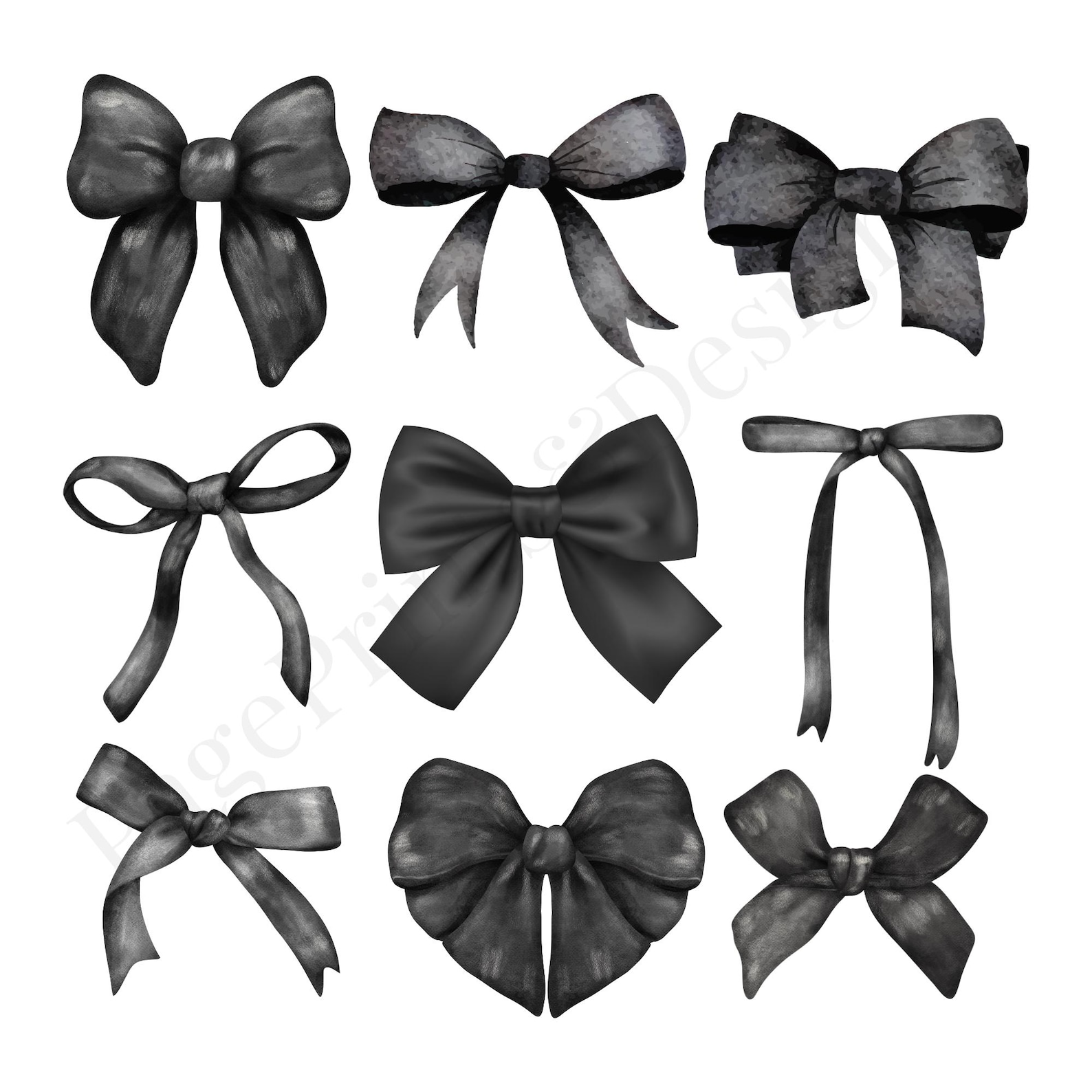 Black Bows Png Digital Files, Dtf, Htv, Sublimation, Iron On ...