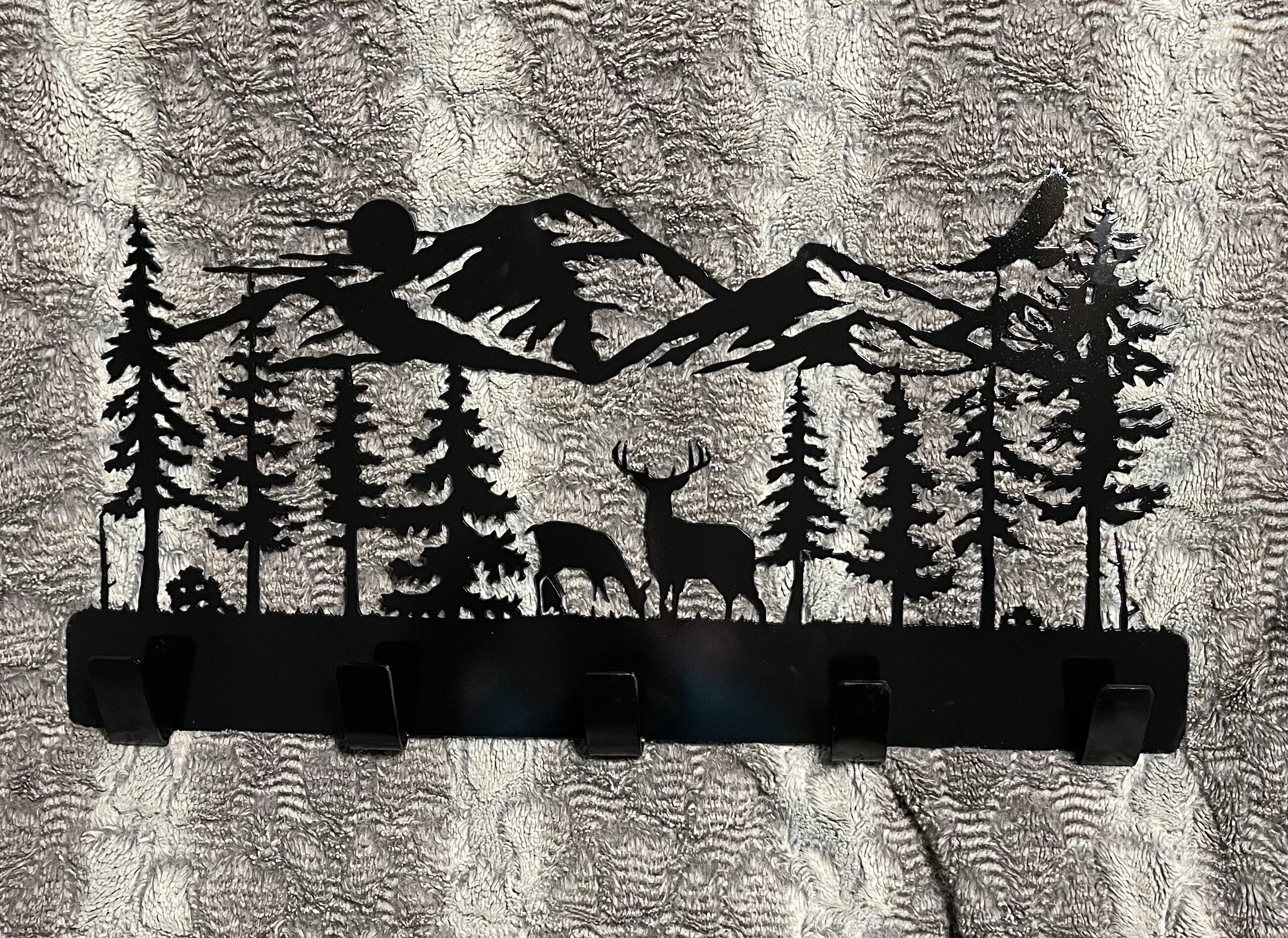 Metal Hanging Coat Rack With Wildlife Scene - Etsy