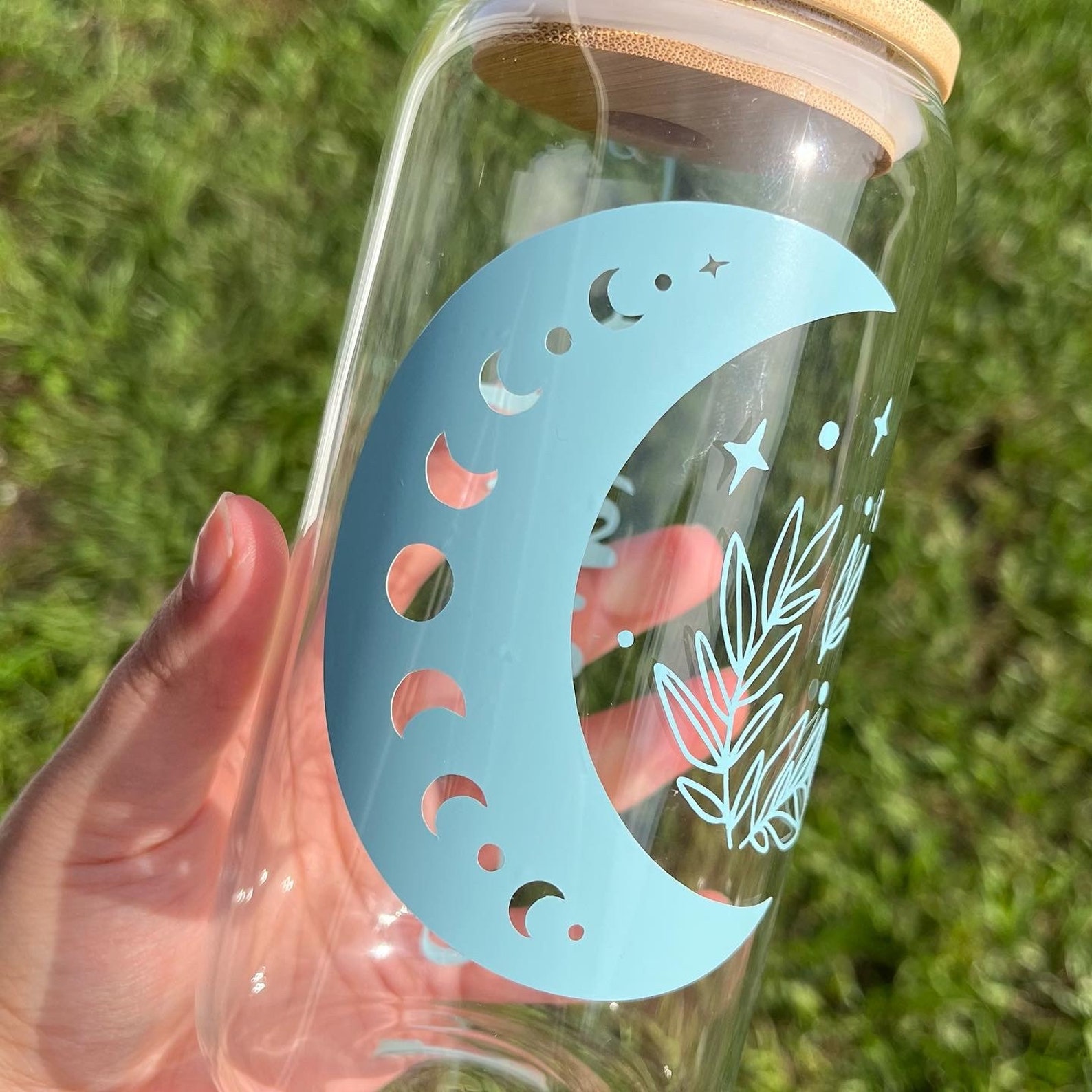 Floral Moon Vibe 16 Oz Tumblr - Etsy