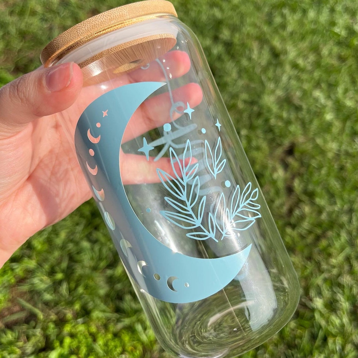 Floral Moon Vibe 16 Oz Tumblr - Etsy