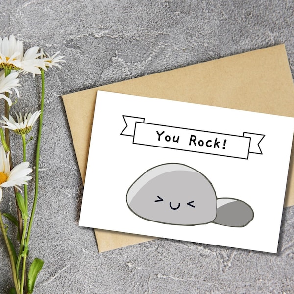 The Rock Card - Etsy