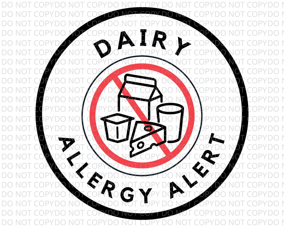 Dairy Allergy SVG, PNG Medical Alert Instant Download Awareness Digital ...