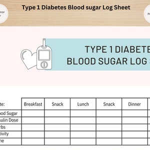 Blood Glucose Planner Insulin Log Sheet & Food Carbs List - Blood Sugar ...