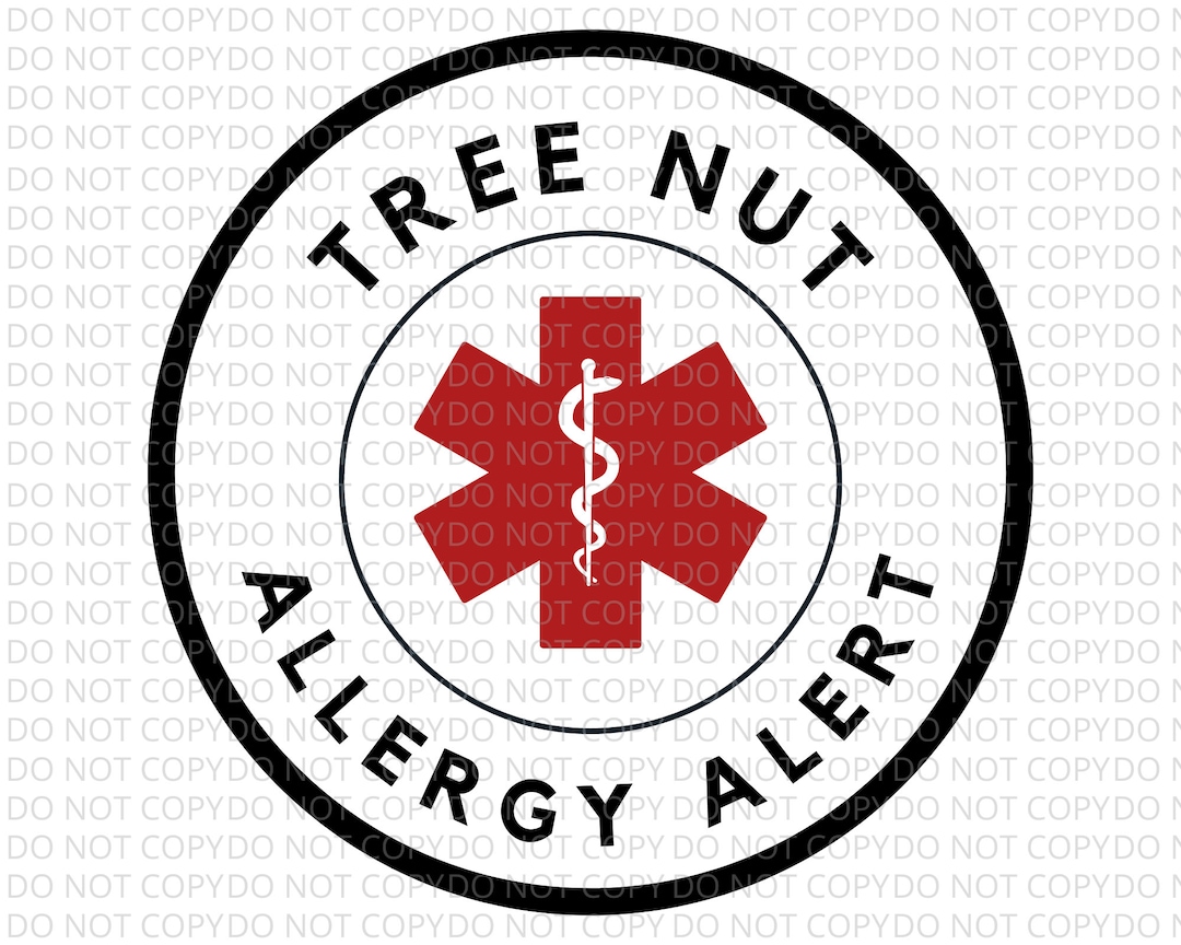 Tree Nut Allergy SVG, PNG Medical Alert Instant Download Awareness ...