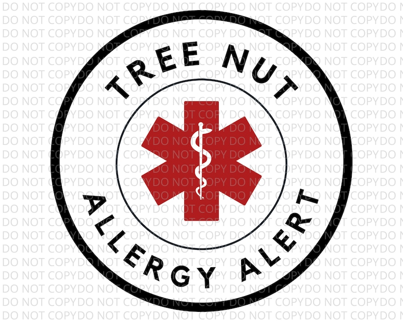 Tree Nut Allergy SVG, PNG Medical Alert Instant Download Awareness Digital File Printable - Etsy