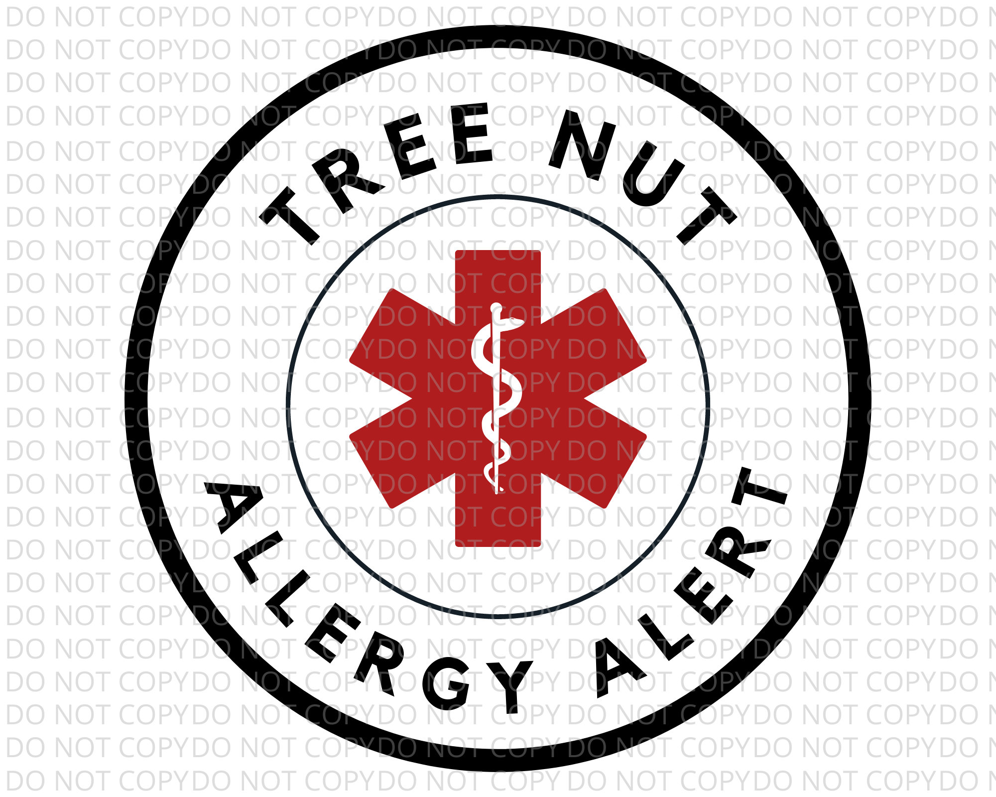 Tree Nut Allergy SVG, PNG Medical Alert Instant Download Awareness ...