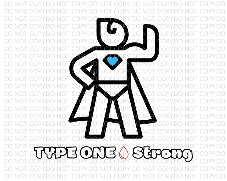 Type 1 Diabetes Awareness T1D Type One Strong Super Hero SVG, PNG ...