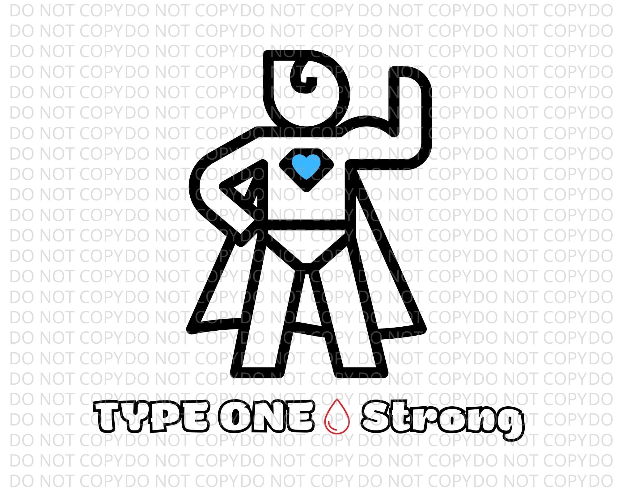 Type 1 Diabetes Awareness T1D Type One Strong Super Hero SVG, PNG ...