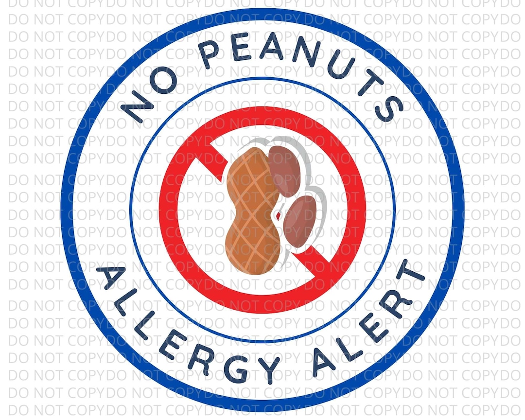 Peanuts Allergy SVG PDF PNG Alert Transparent Background - Etsy
