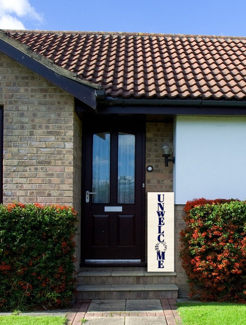 Unwelcome Front Porch Wooden Sign, Front Door Sign, Introvert Decor - Etsy