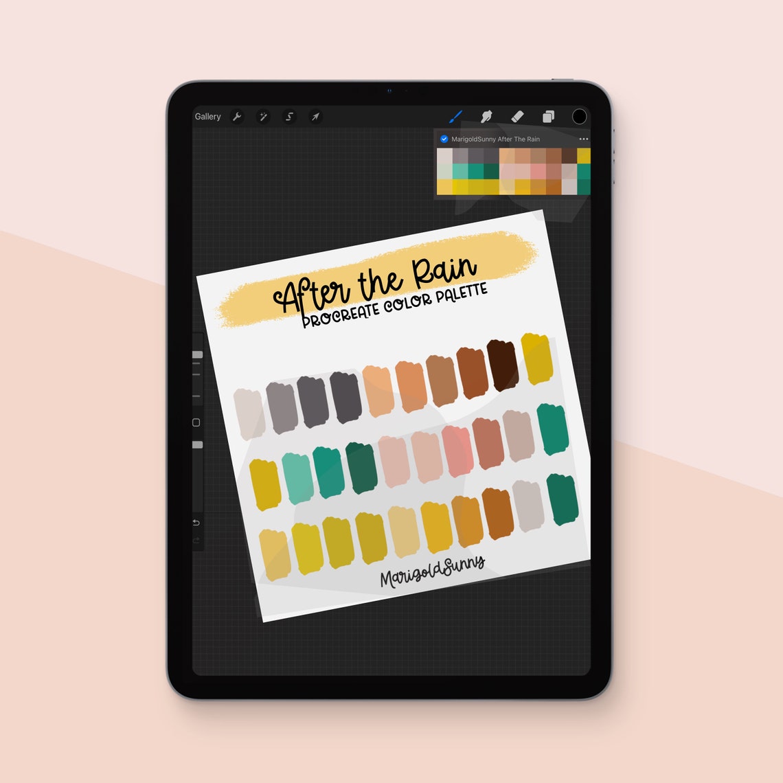 After the Rain Procreate Color Palette, Color Swatches, iPad Procreate ...
