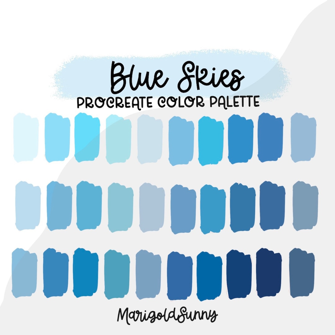 Blue Skies Procreate Color Palette, Color Swatches, iPad Procreate ...