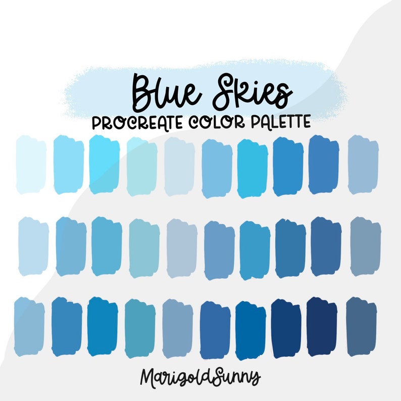 Blue Skies Procreate Color Palette, Color Swatches, iPad Procreate ...