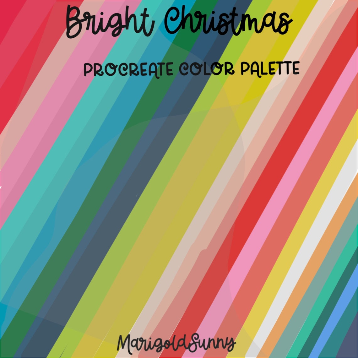 Bright Christmas Procreate Color Palette, Color Swatches, iPad Procreate Tools, Handlettering ...