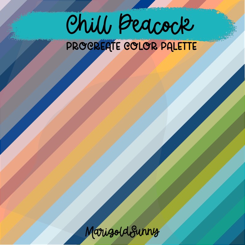 Chill Peacock Procreate Color Palette, Color Swatches, iPad Procreate ...