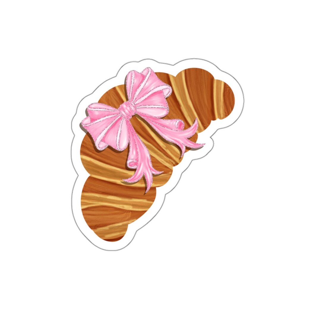 French Croissant With Bow Kiss-cut Stickers AP2472 - Etsy