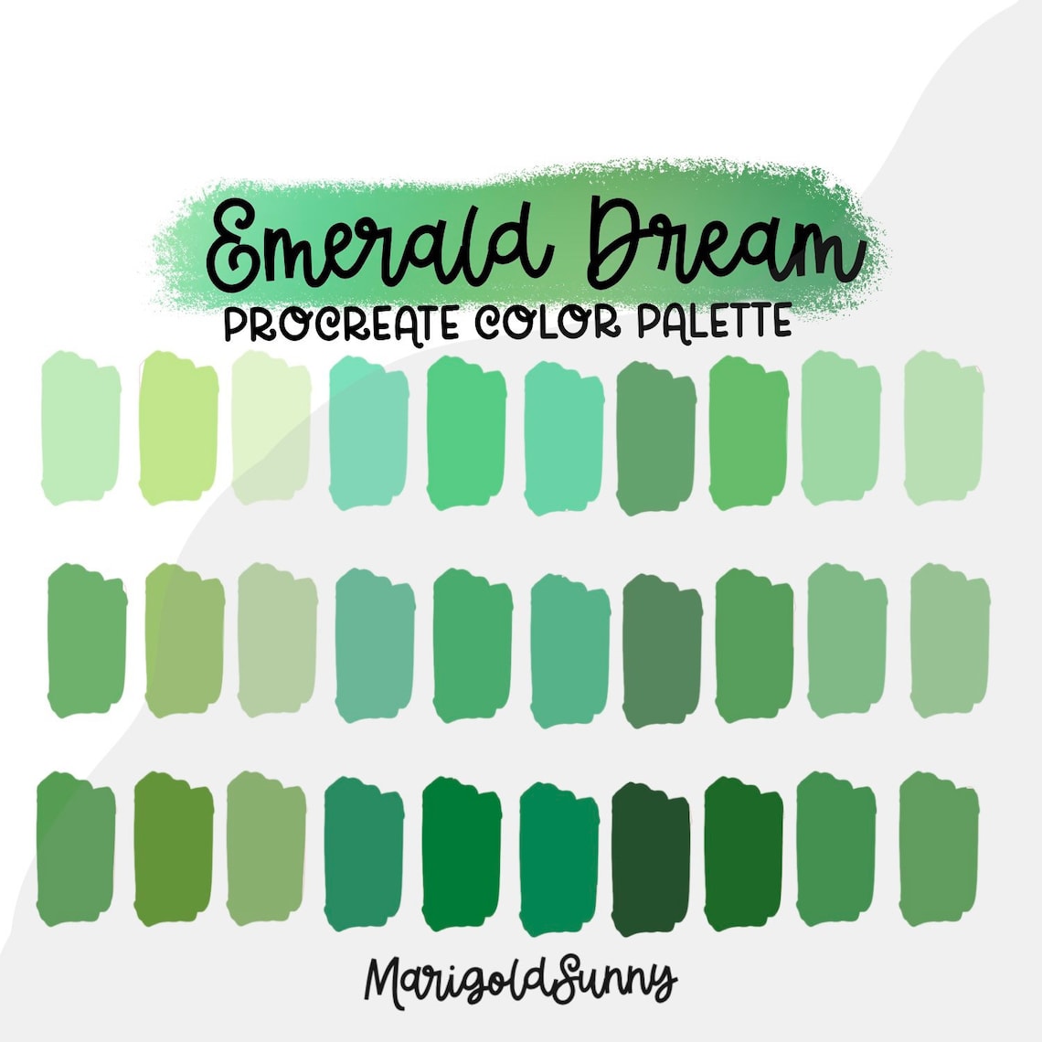 Emerald Dreams Procreate Color Palette, Color Swatches, iPad Procreate ...