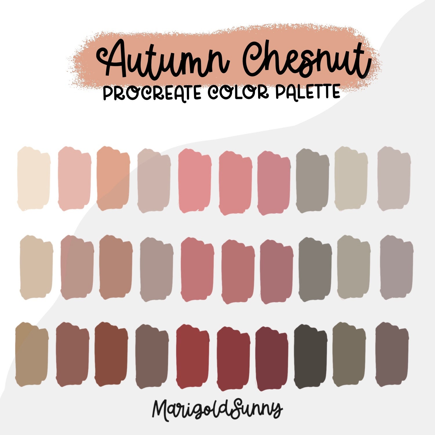 Autumn Chestnut Procreate Color Palette, Color Swatches, iPad Procreate ...