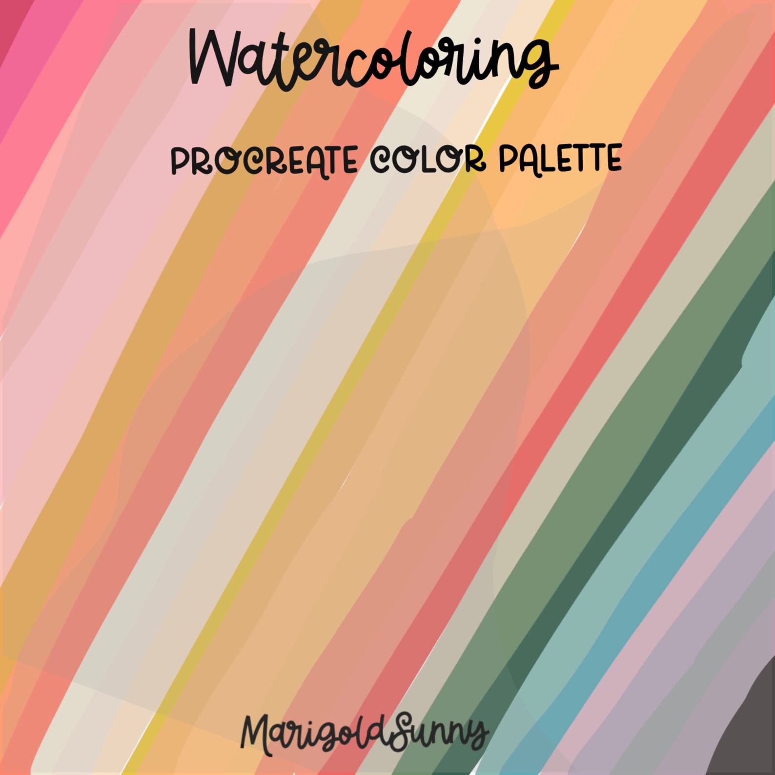 Watercolor Fun Procreate Color Palette, Color Swatches, iPad Procreate ...