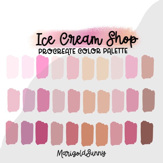 Ice Cream Shop Procreate Color Palette Color Swatches Ipad - Etsy