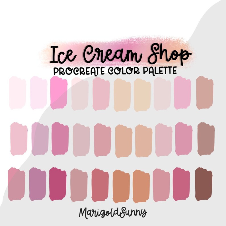 Ice Cream Shop Procreate Color Palette, Color Swatches, iPad Procreate ...