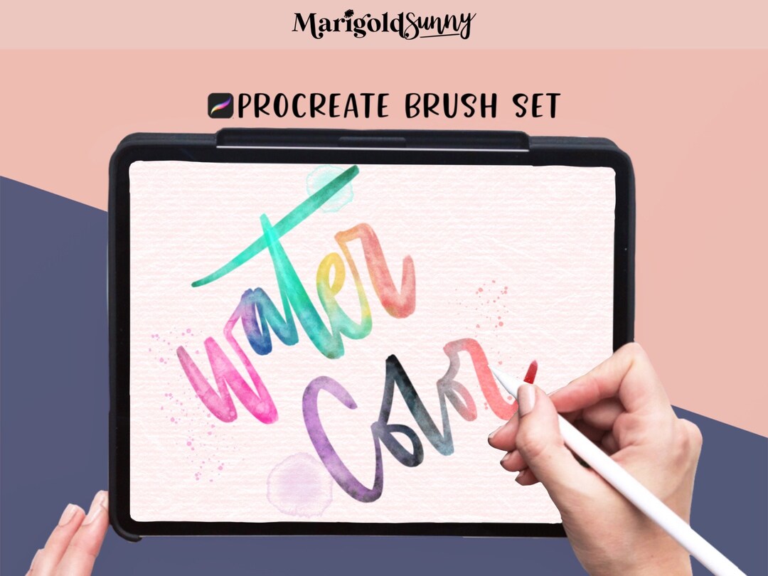 Procreate Watercolor Brush Set, Realistic Digital Art, Hand Letter ...